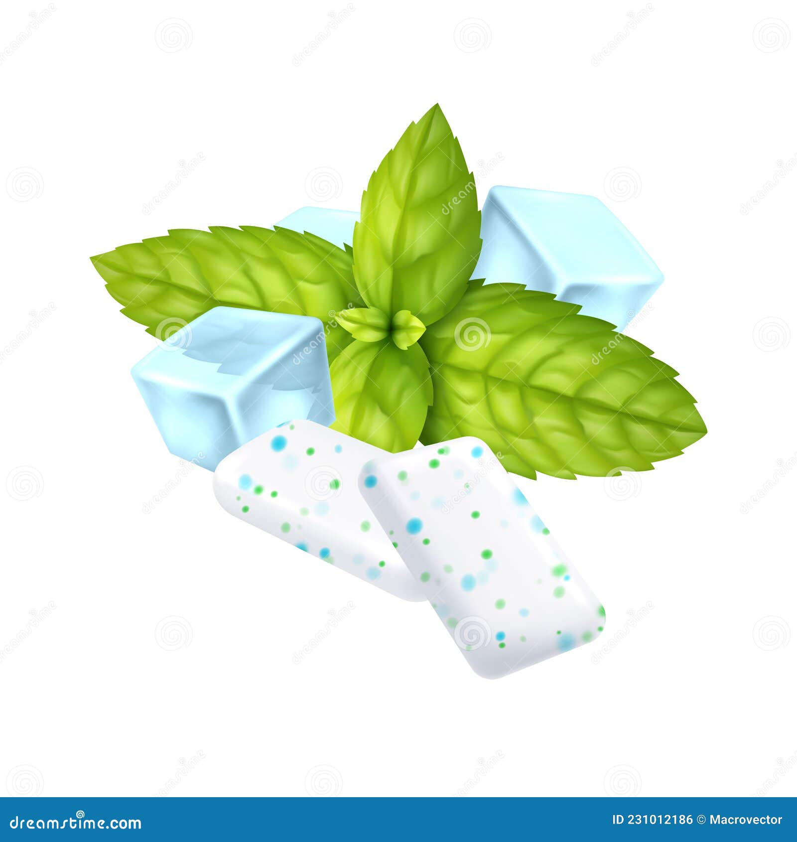 Set Of Realistic Chewing Gums Isolated On Black Background Vector ...