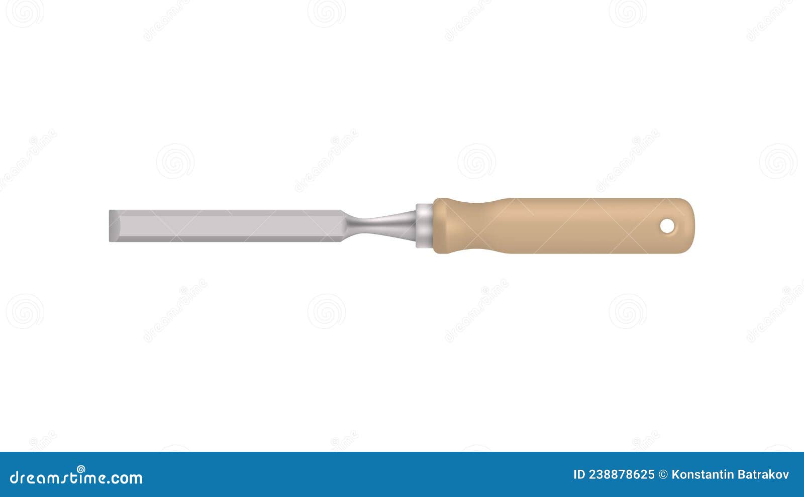 Realistic Chisel on White Background. Stock Vector - Illustration of ...