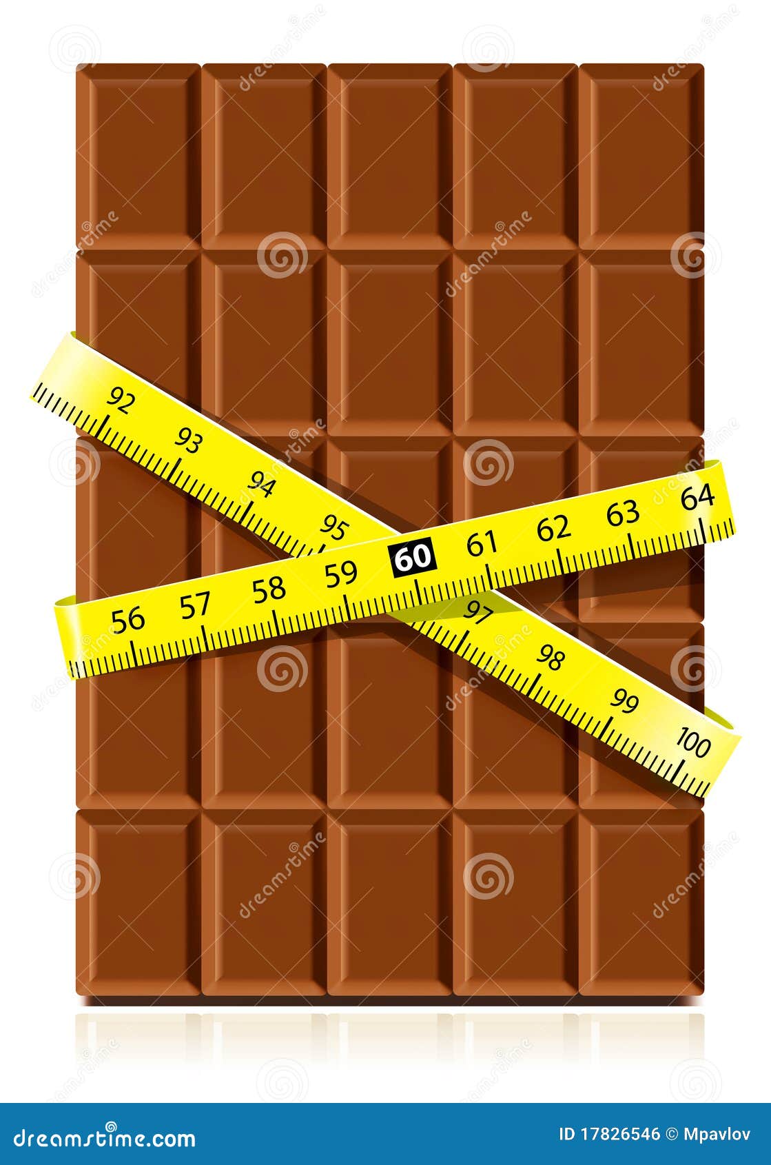Realistic Chocolate with Measure Tape Stock Vector - Illustration of ...