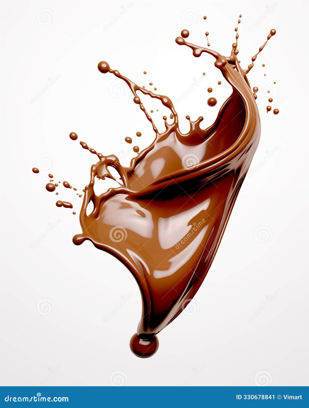 Realistic Chocolate Splash on White Background. Liquid Chocolate Splash ...