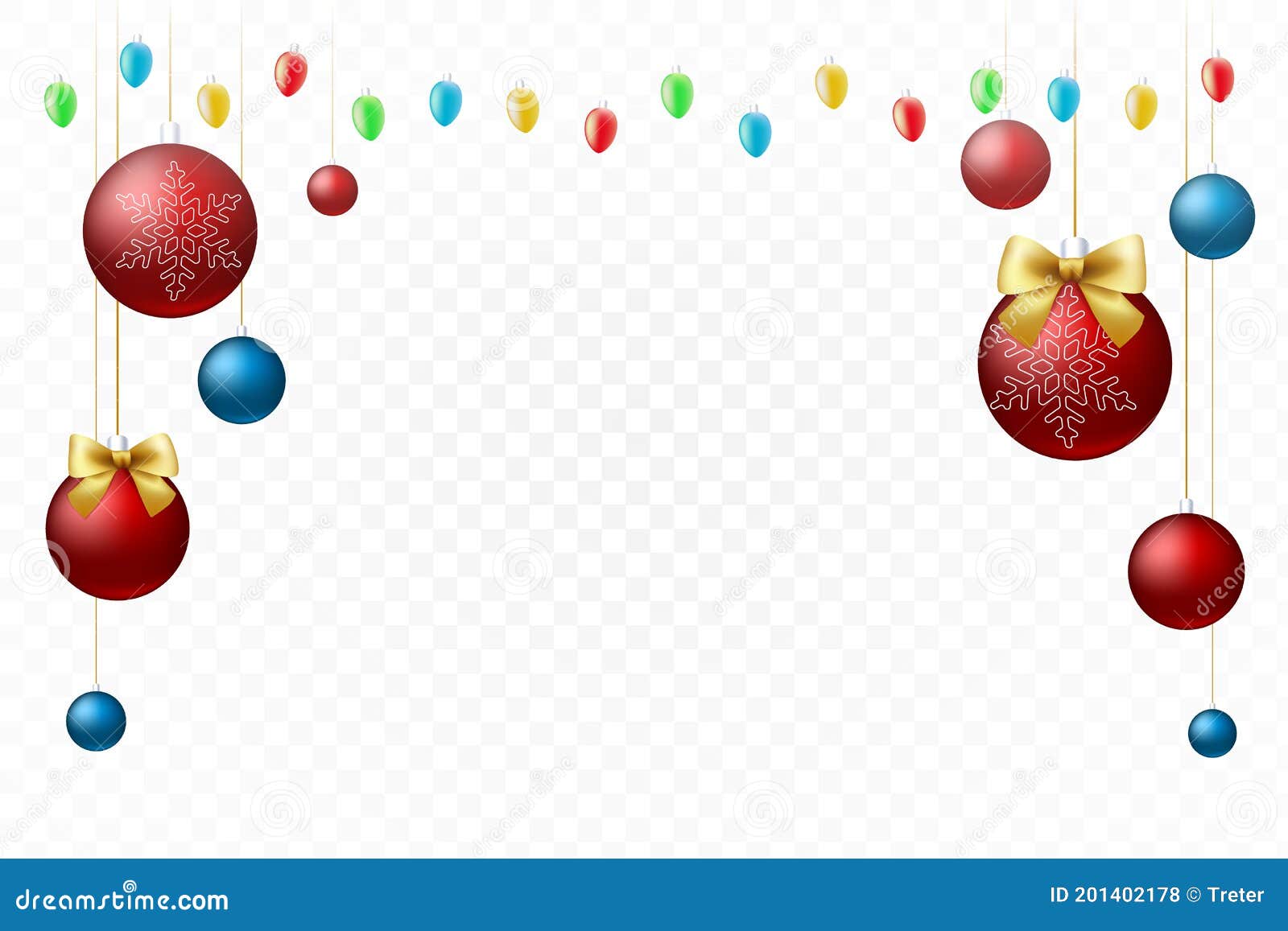 Realistic Christmas Elements on Background . Isolated Vector Elements ...