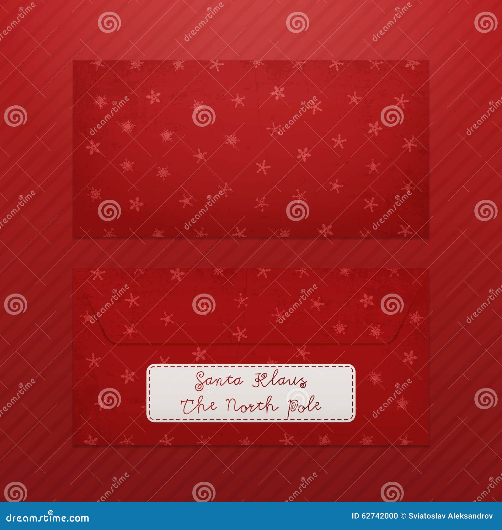 Realistic Christmas Envelope Template for Santa Stock Vector ...