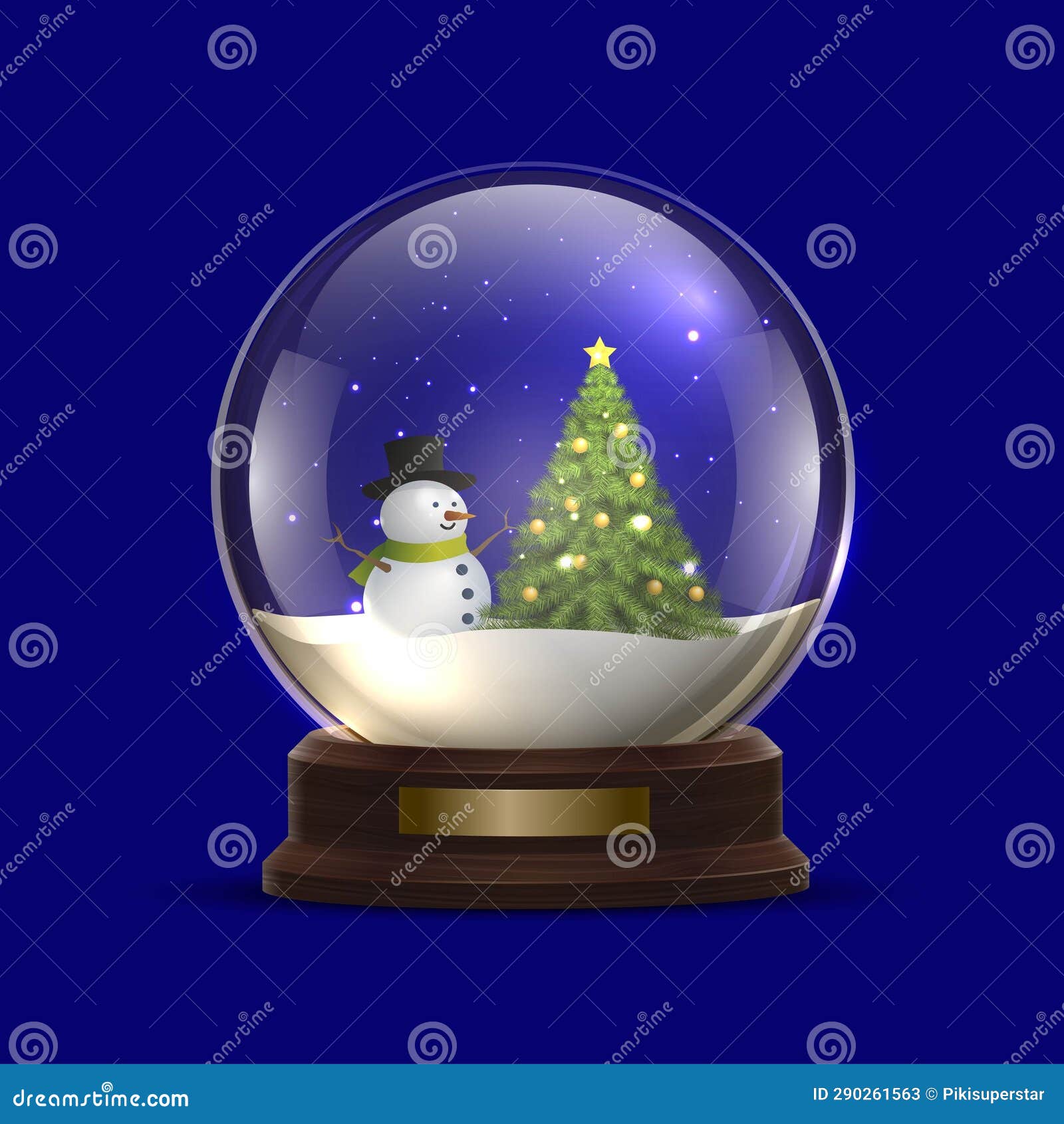Realistic Christmas Snowball Globe Vector Design Illustration Stock ...