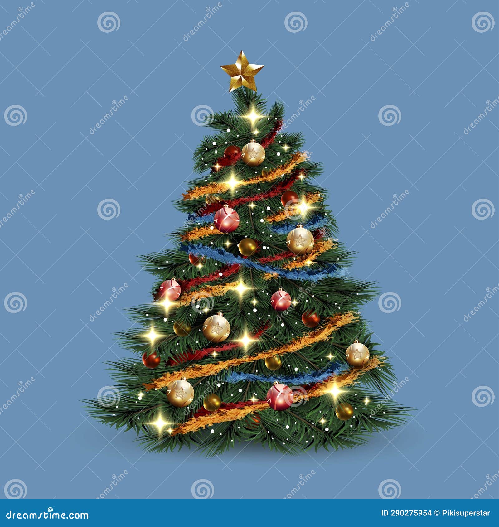Realistic Christmas Tree Concept Vector Design Illustration Stock ...
