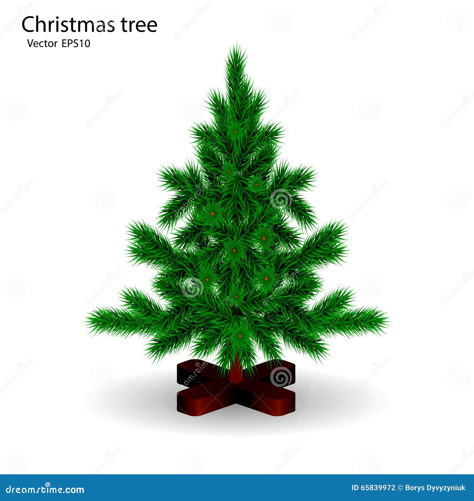 Realistic Christmas tree stock illustration. Illustration of december ...