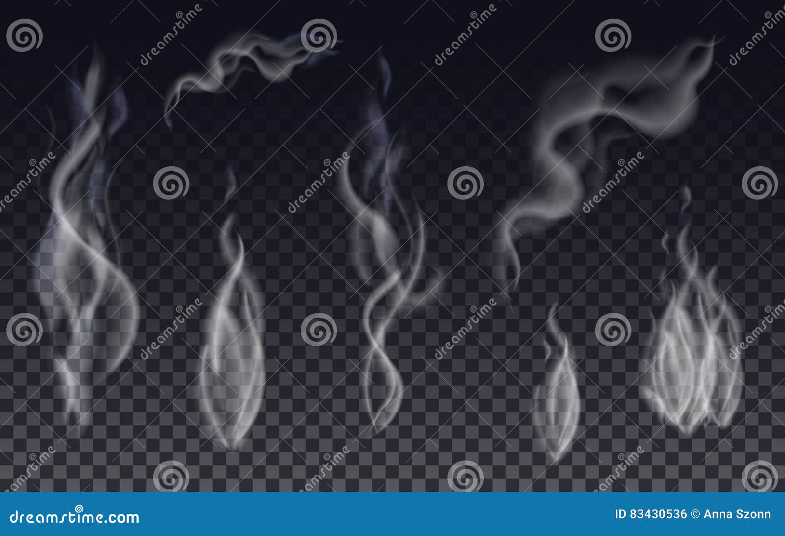 Realistic Cigarette Smoke Waves or Steam on Transparent Background ...