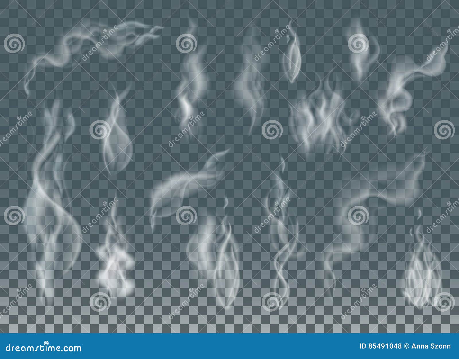 Realistic Cigarette Smoke Waves or Steam on Transparent Background ...