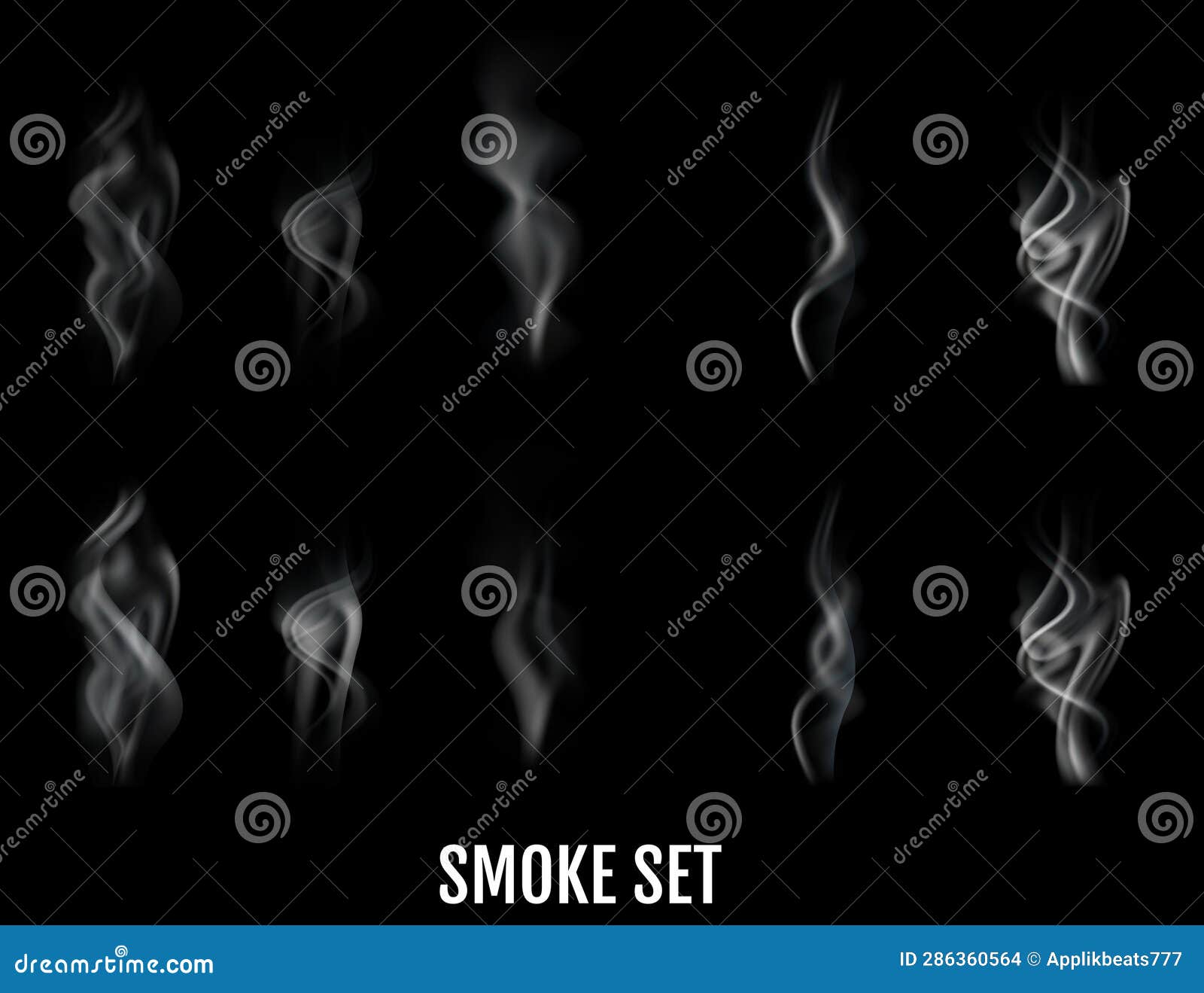Realistic Cigarette Smoke Waves. Vector Stock Vector - Illustration of ...