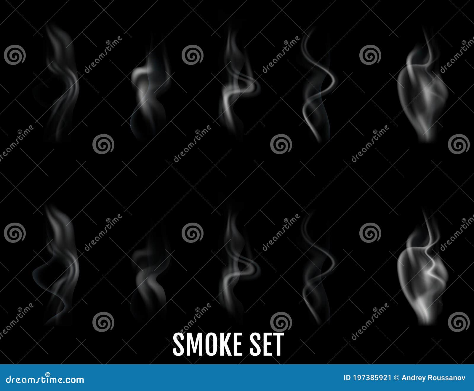Realistic Cigarette Smoke Waves. Vector. Stock Vector - Illustration of ...