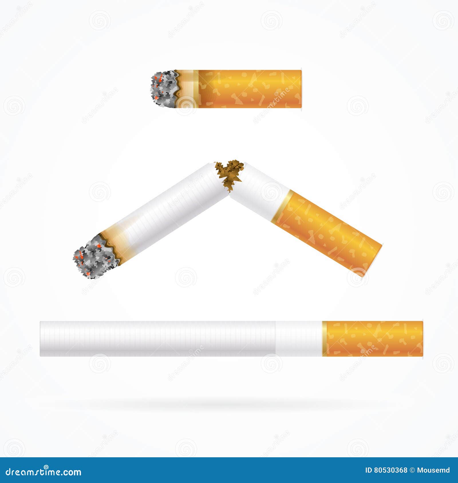 Realistic Cigarette with Traditional Filter. Vector Stock Vector ...