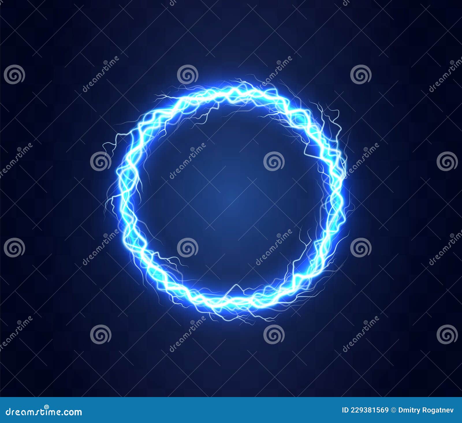 Realistic Circle of Thunder Storm Lightnings. Stock Vector ...