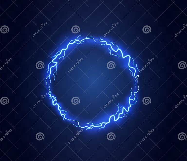 Realistic Circle of Thunder Storm Lightnings. Stock Vector ...