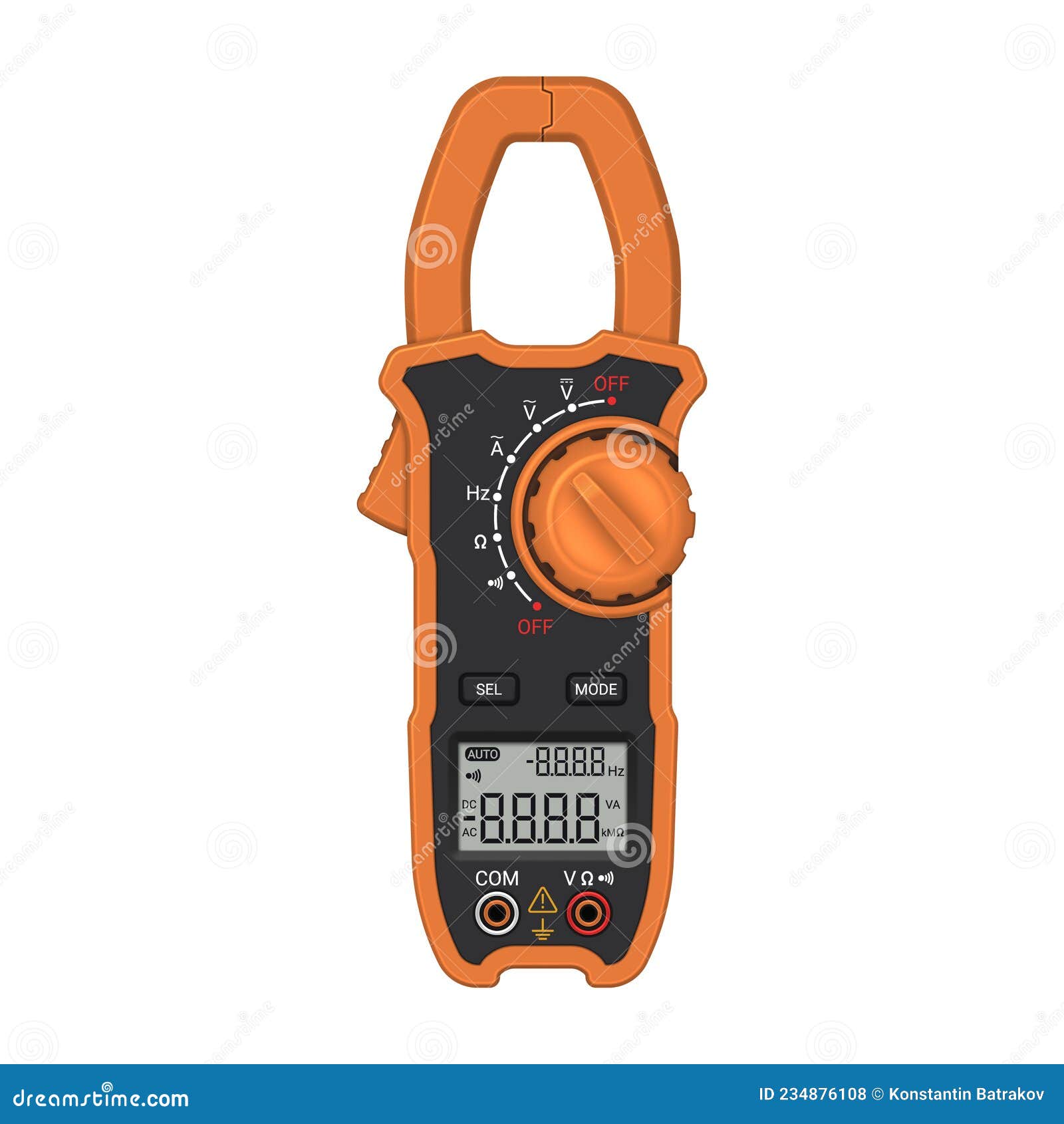 Clamp Meter Hold In Hand Of An Electrician. Current Digital Clamp Meter ...