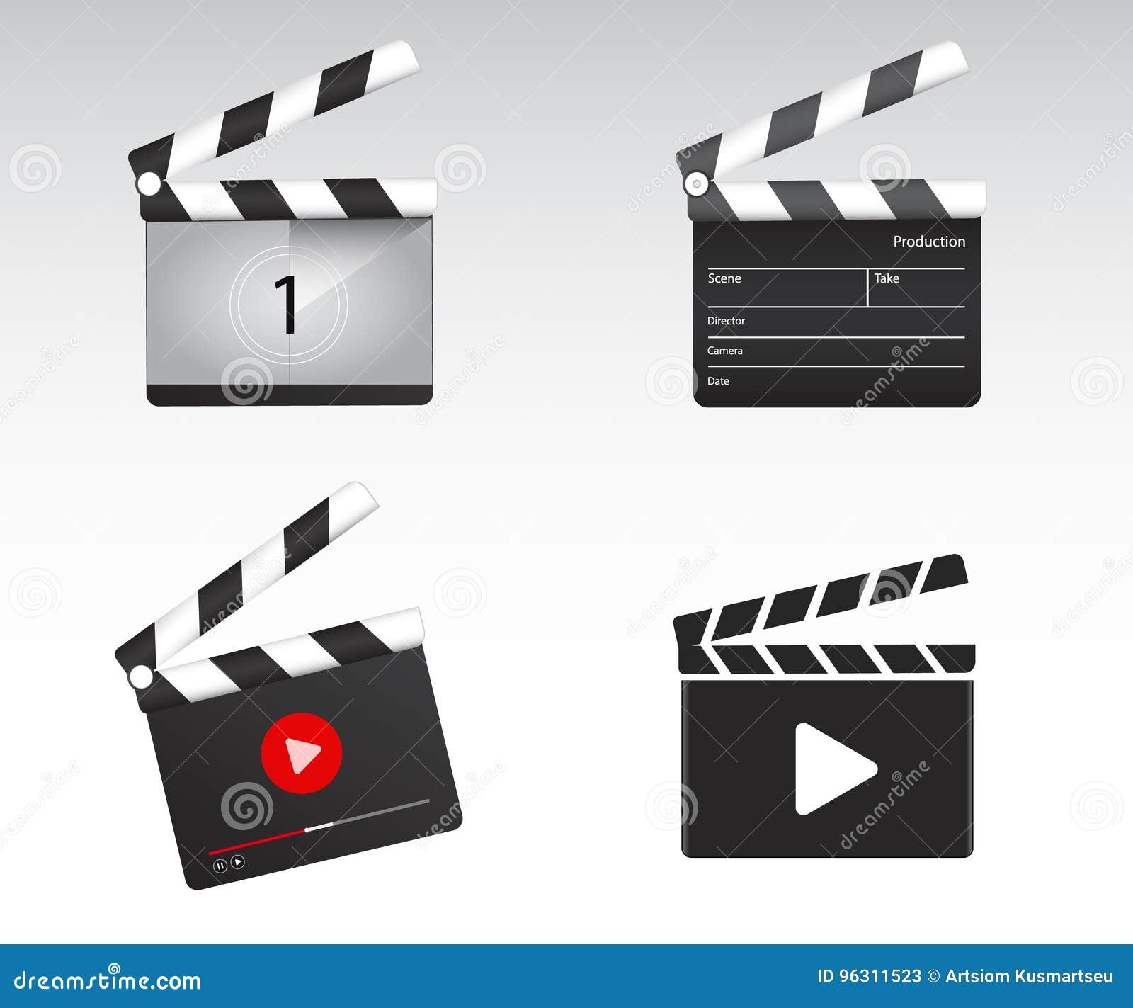 Realistic Clapper Board Cartoon Vector | CartoonDealer.com #96311523