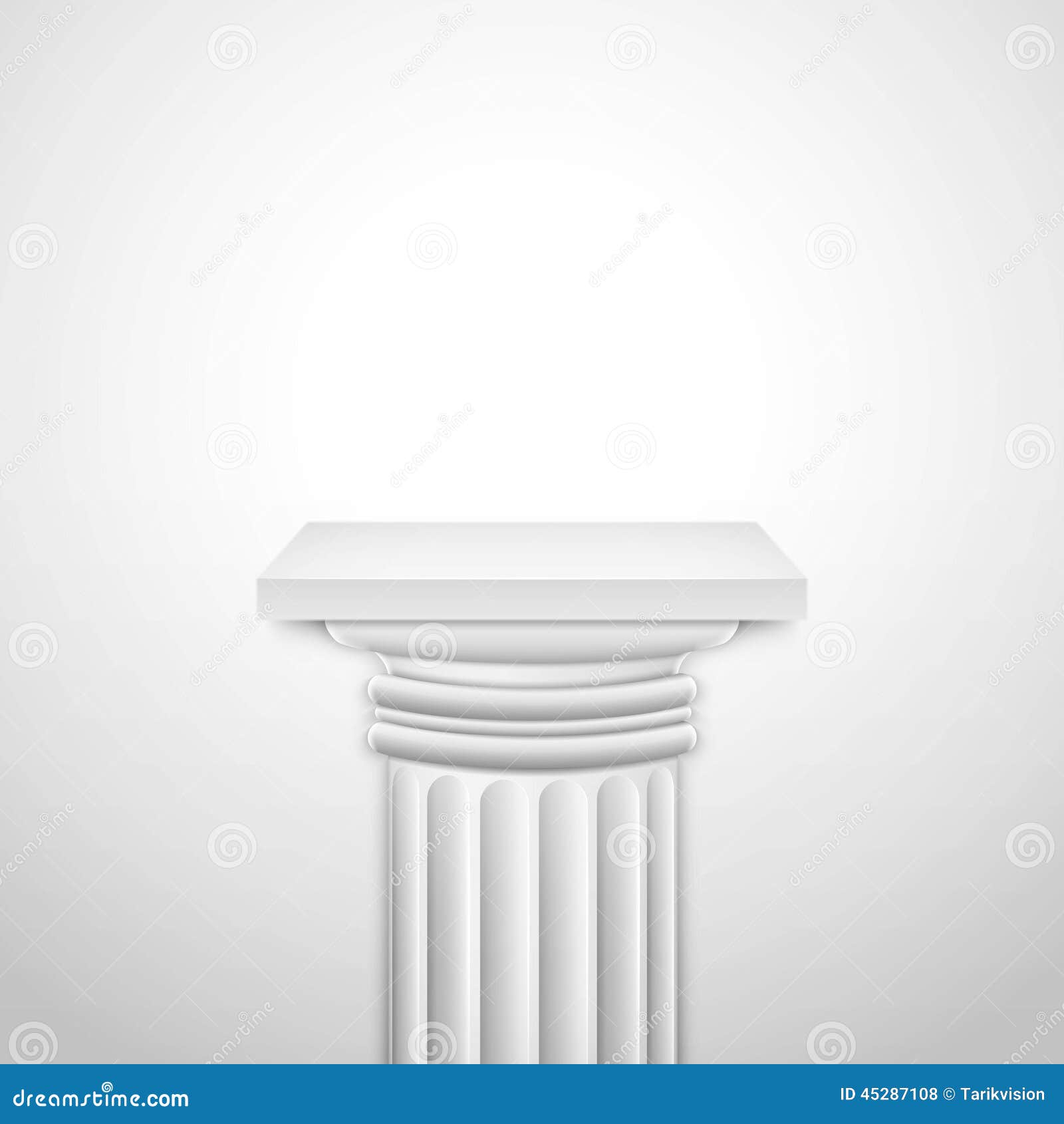 Realistic Classic Empty White Column. Stock Vector - Illustration of ...