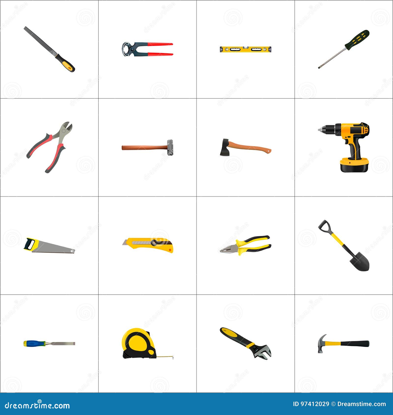 Realistic Claw, Sharpener, Wrench and Other Vector Elements. Set of ...