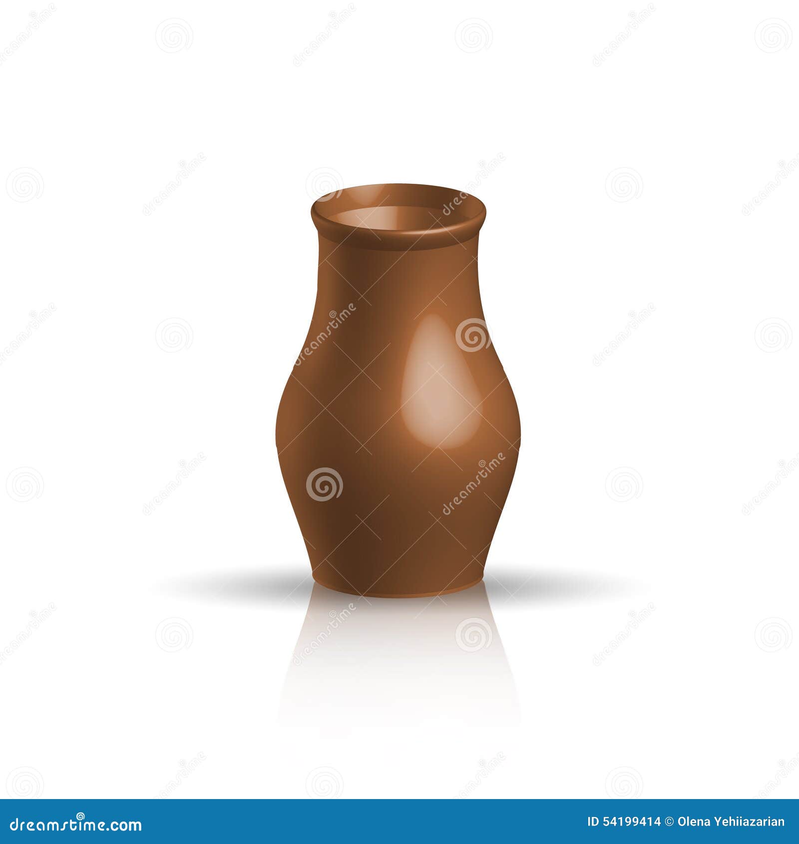 Realistic Clay Pot, Brown Color Stock Vector - Illustration of interior ...
