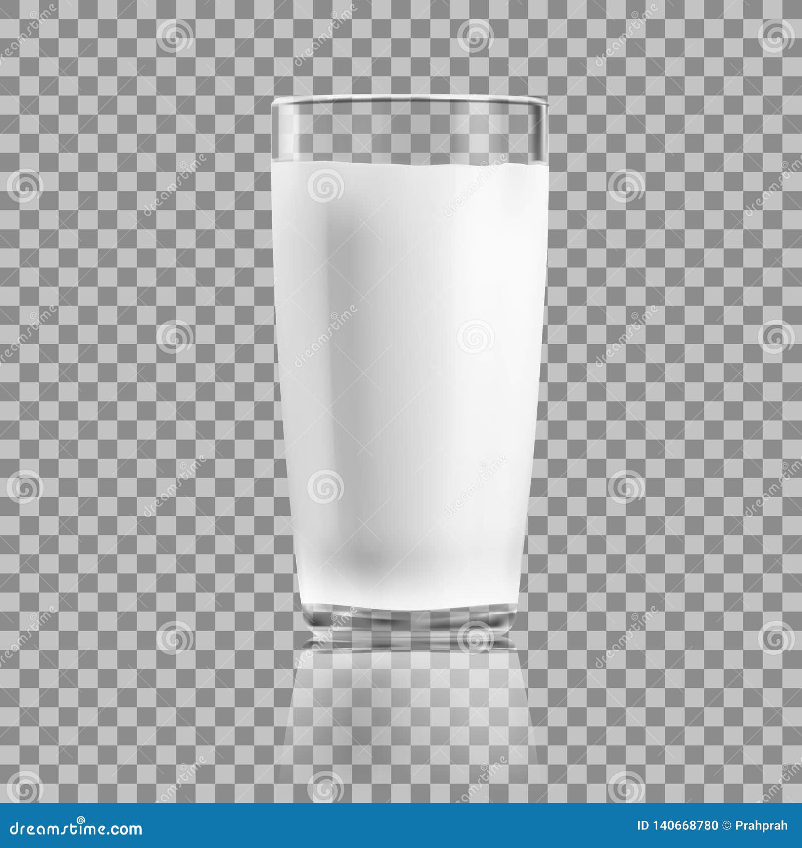 Realistic Clear Glass of Milk Isolated on Background Stock Illustration ...