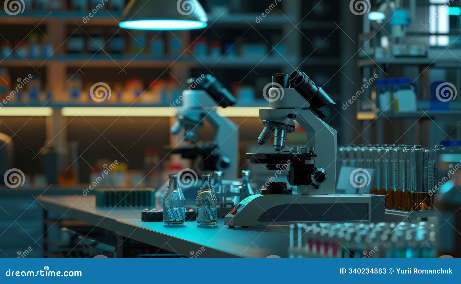 Realistic Clinical Laboratory Scene with Advanced Equipment Like ...