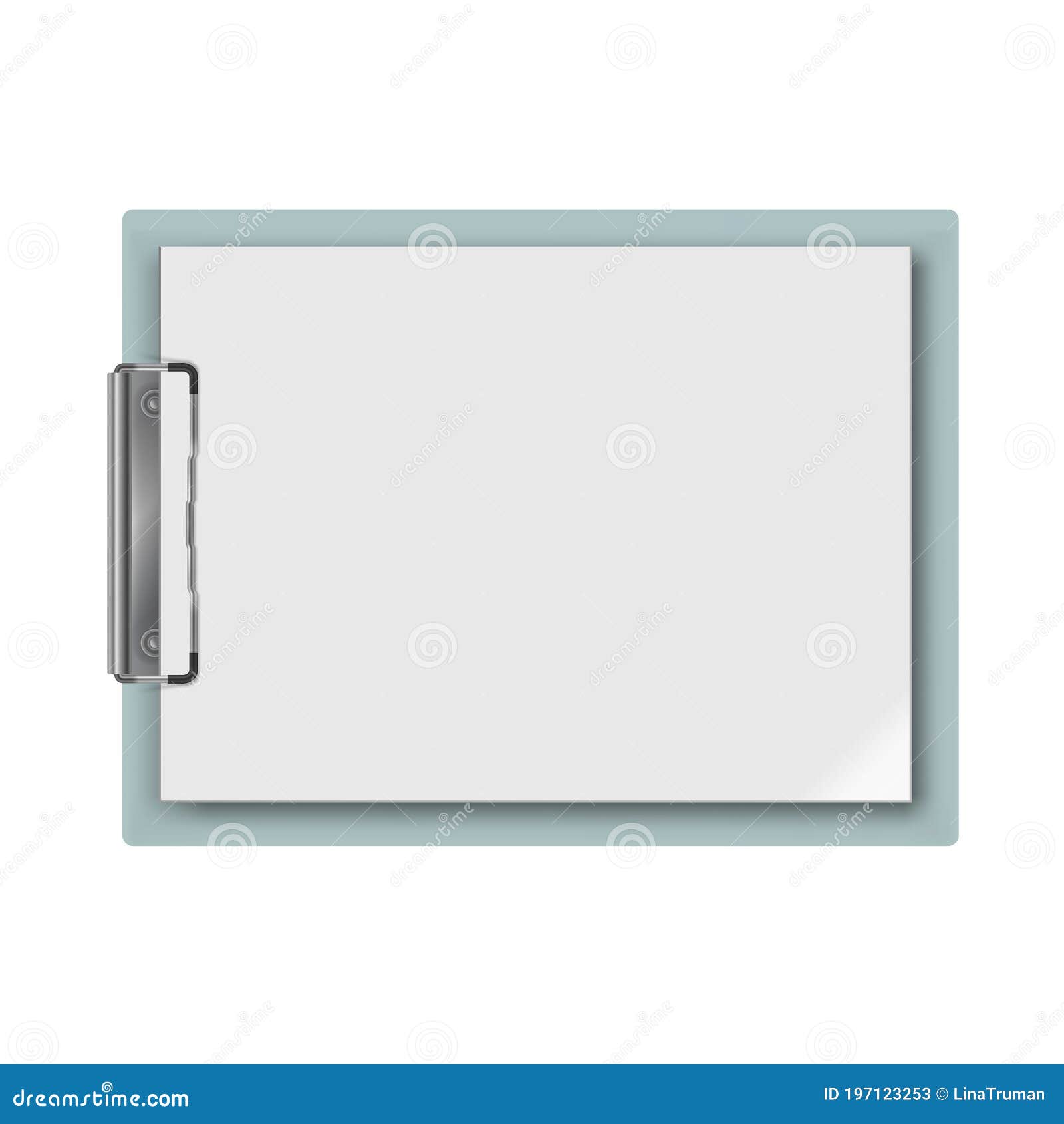 Realistic Clipboard Template. Empty Record Board. Cartoon Vector ...