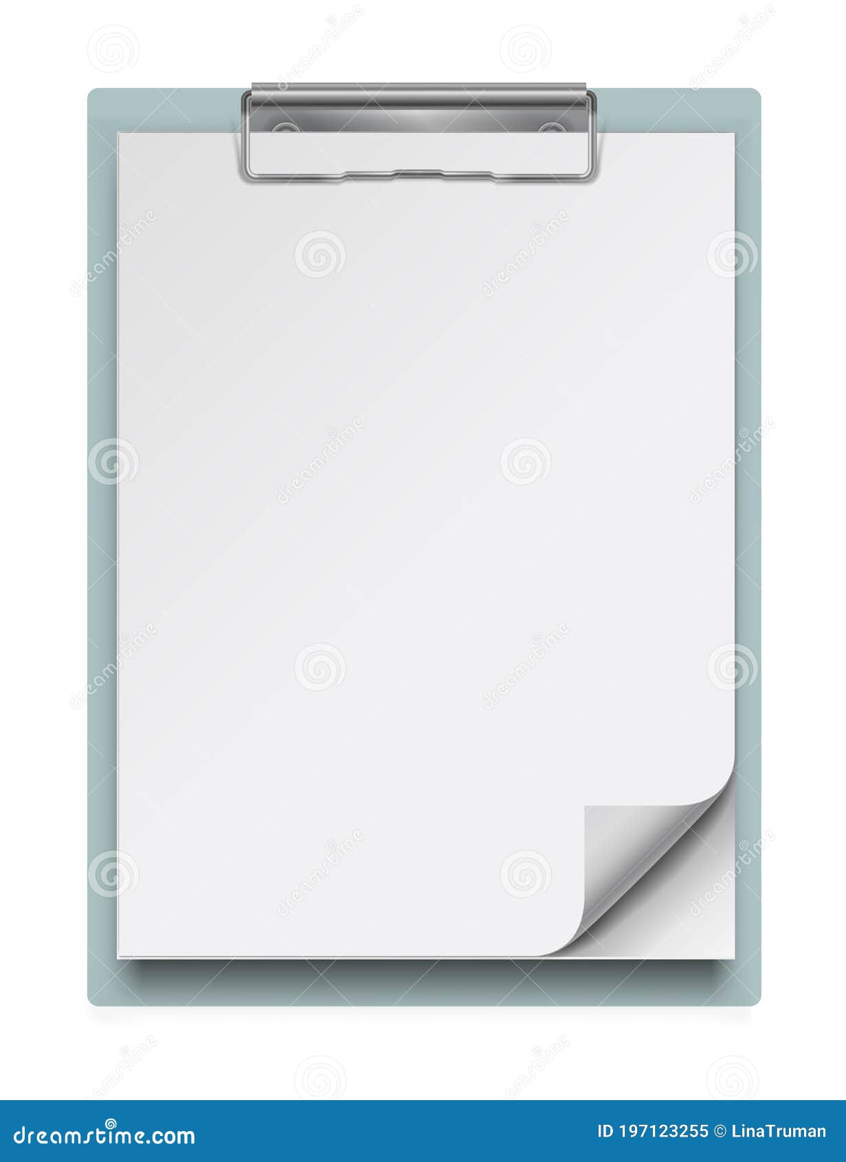 Realistic Clipboard with a Few Blank White Sheets of Paper. Template or ...