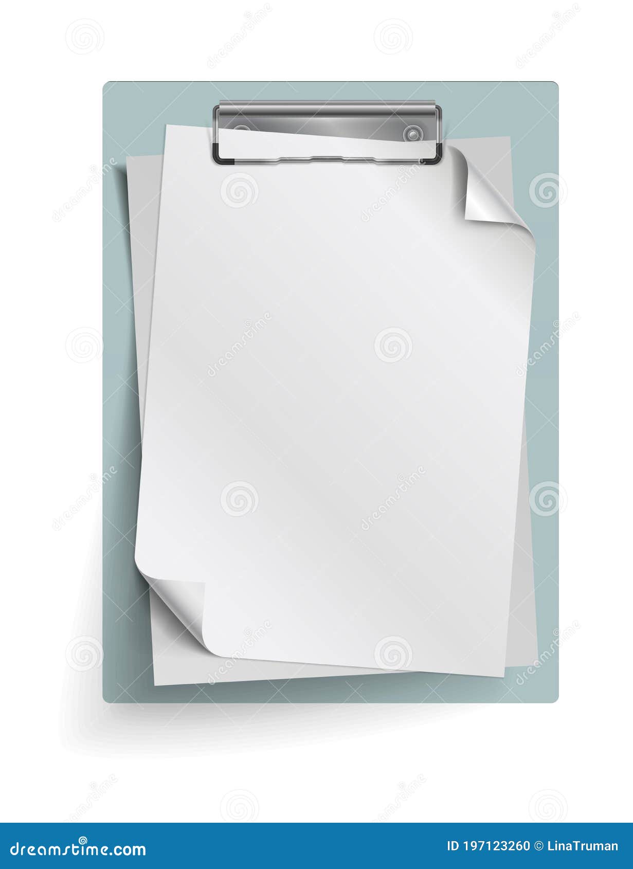 Realistic Clipboard Template. Empty Record Board. Cartoon Vector ...