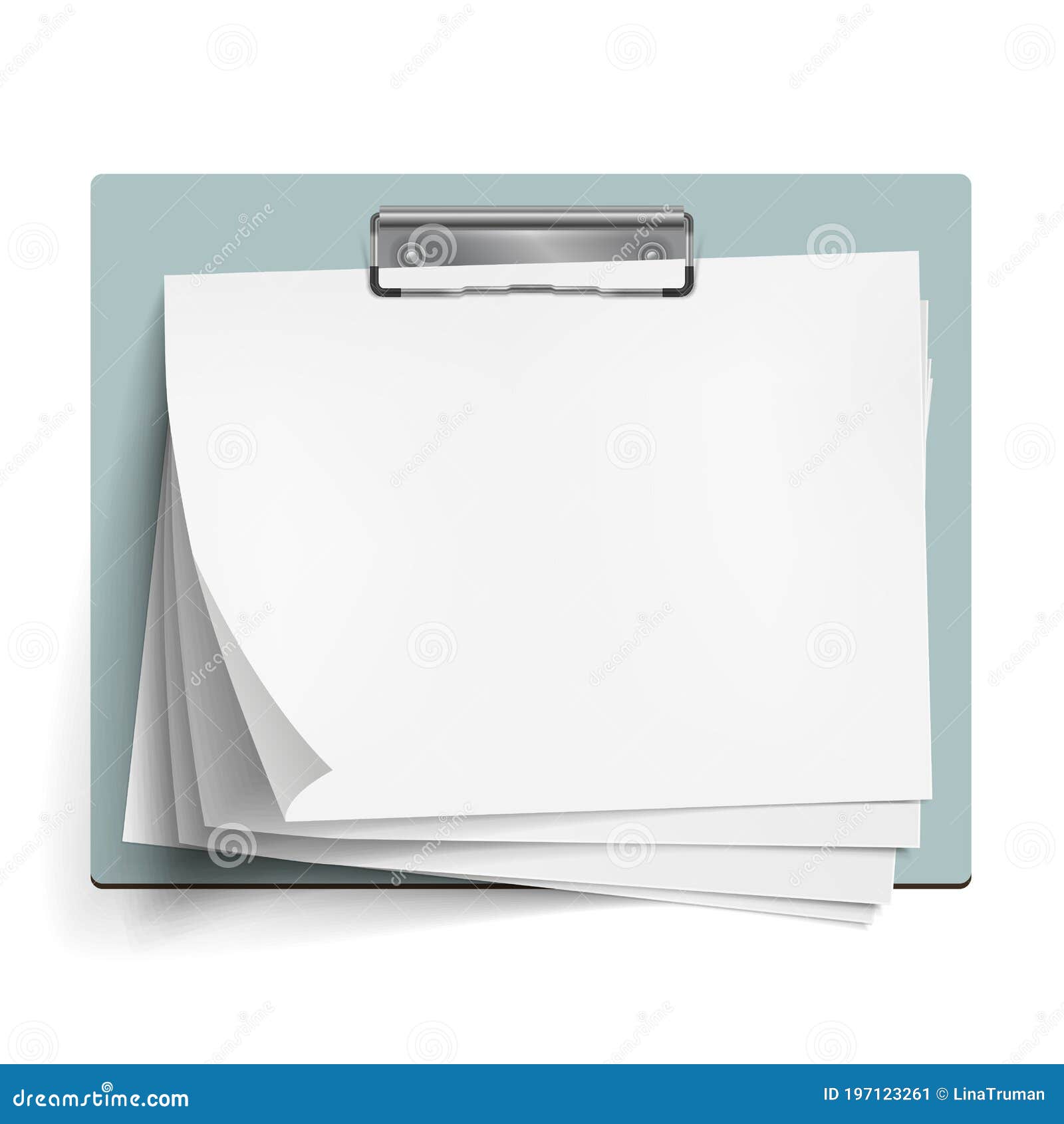 Realistic Clipboard Template. Empty Record Board. Cartoon Vector ...