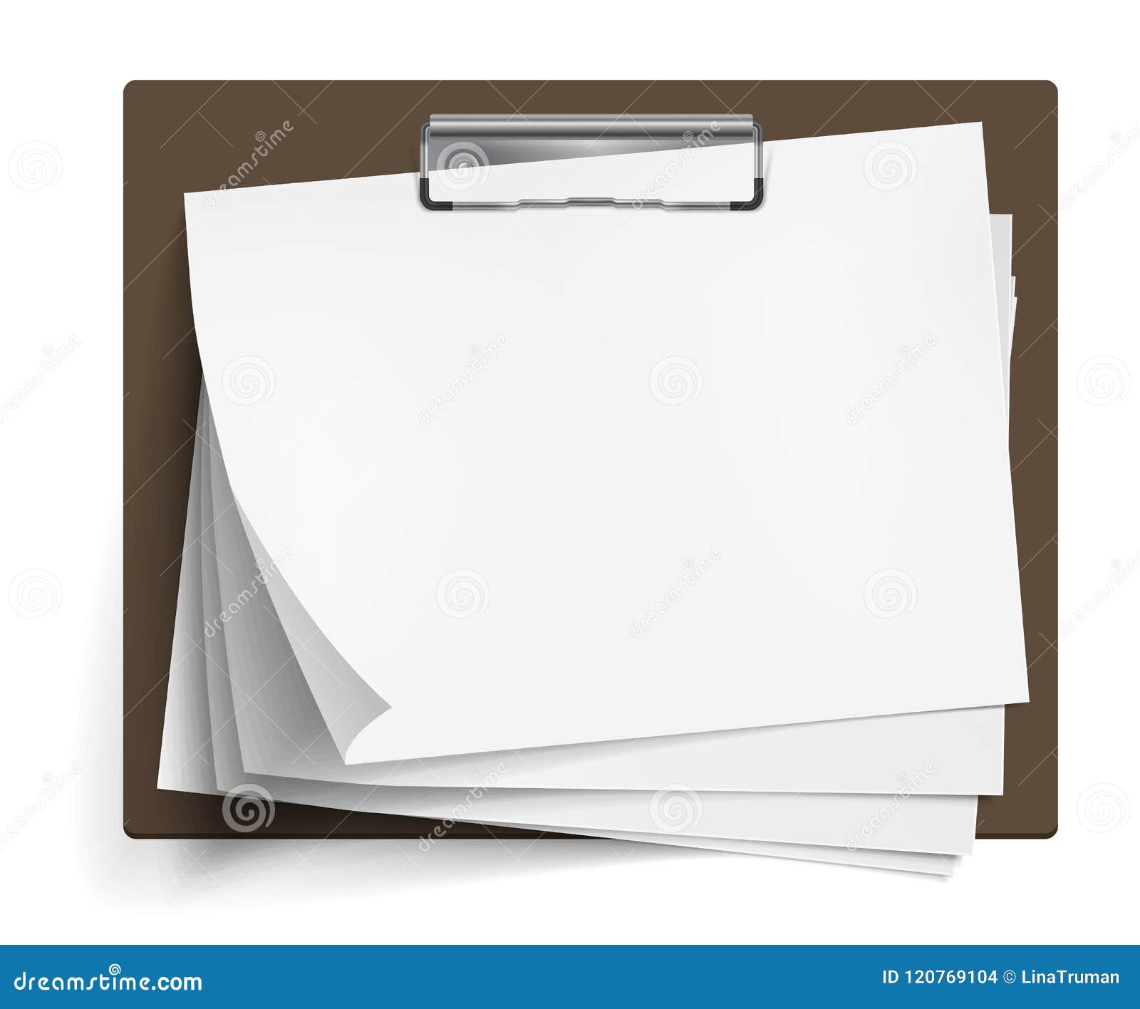 Realistic Clipboard Template. Empty Record Board. Cartoon Vector ...