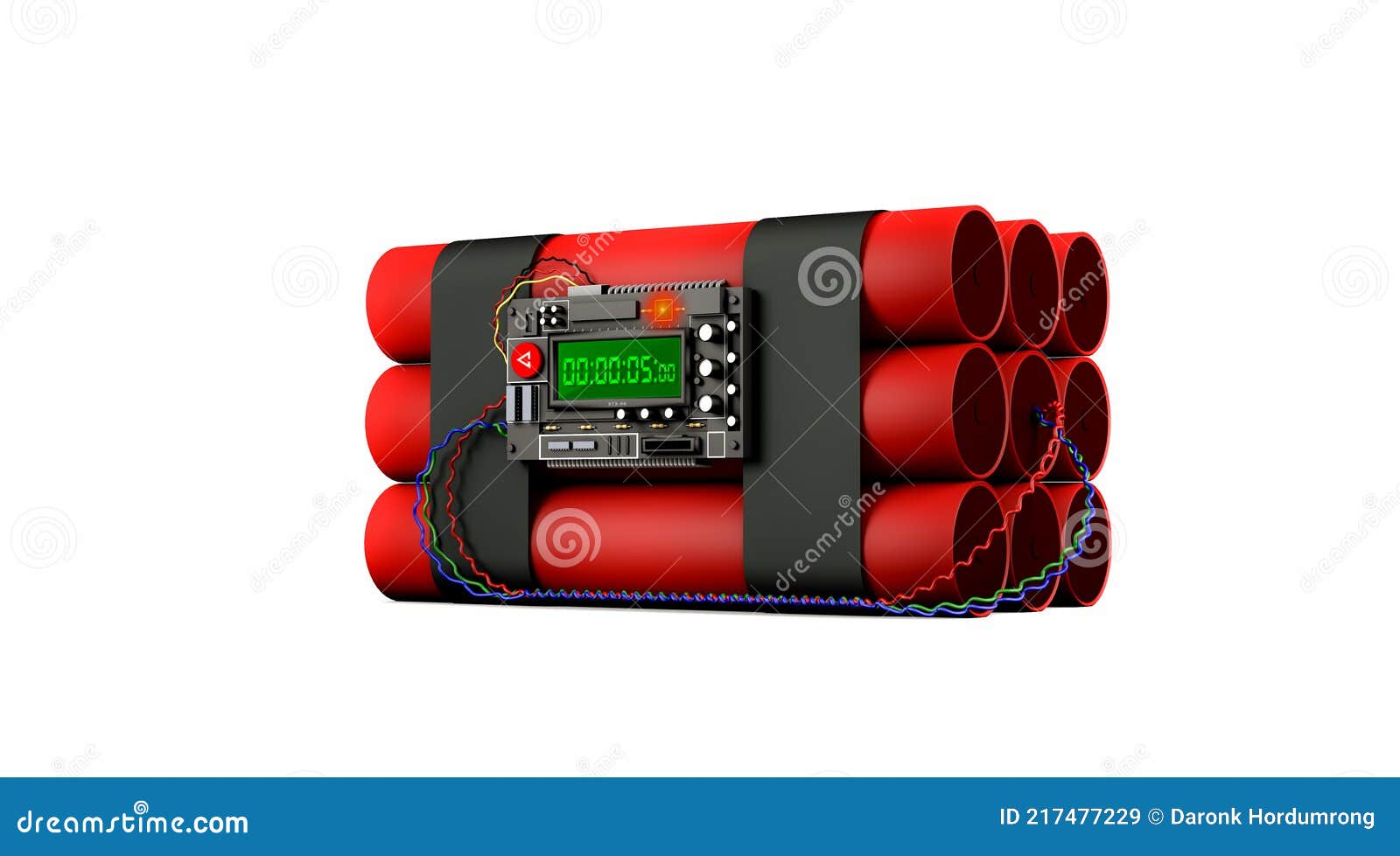 Realistic Close Up the Dynamite Bomb Isolated on White Background ...