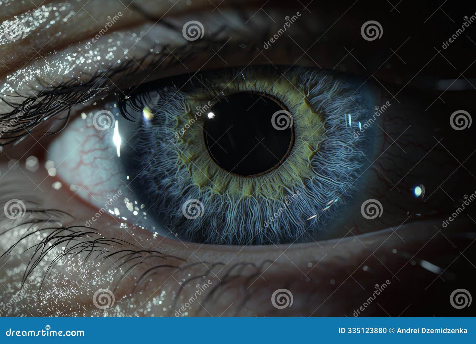 A Realistic Close-up Zoom of a Blue Eye Created by Stock. Stock Photo ...