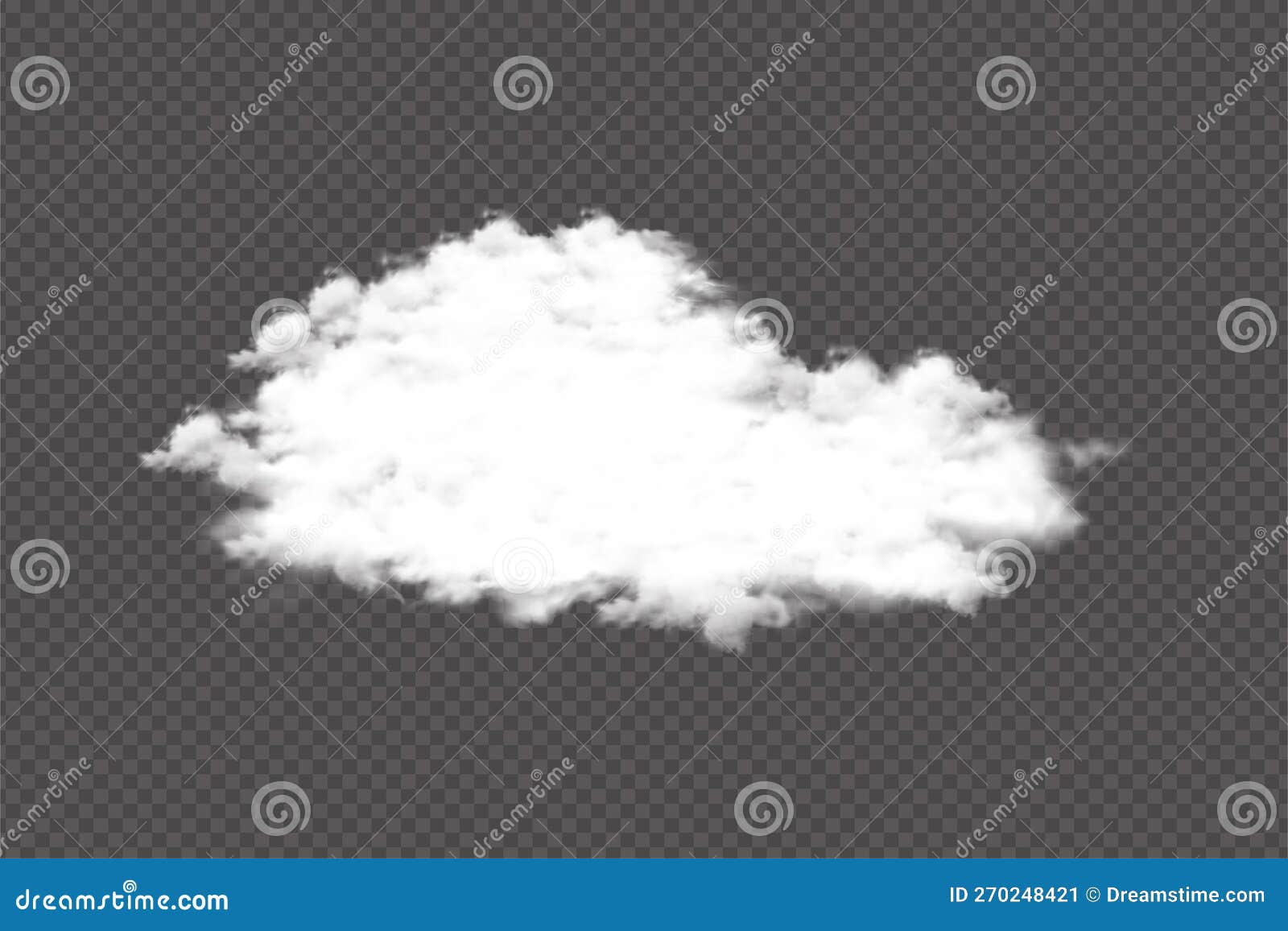 A Realistic Cloud Floating on a Transparent Background. White Cloud ...