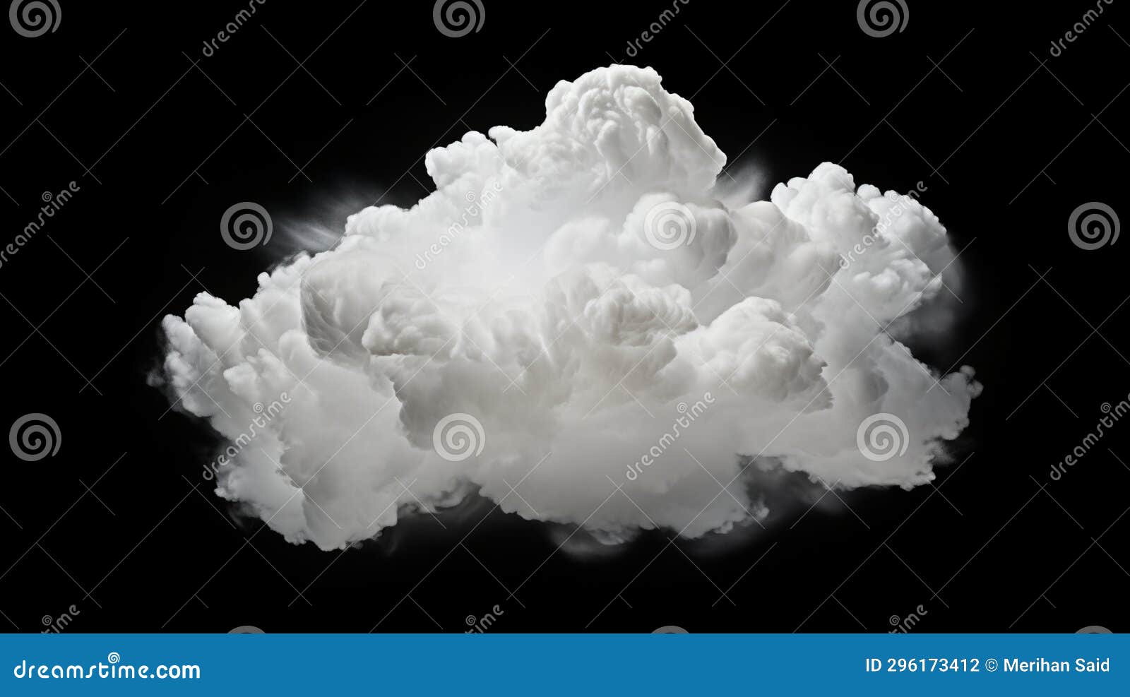 Realistic Cloud Formation Isolated on Black Background, AI Generative ...