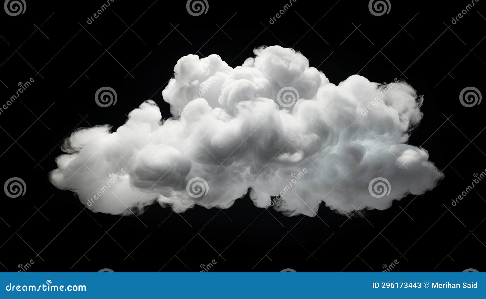 Realistic Cloud Formation Isolated on Black Background, AI Generative ...