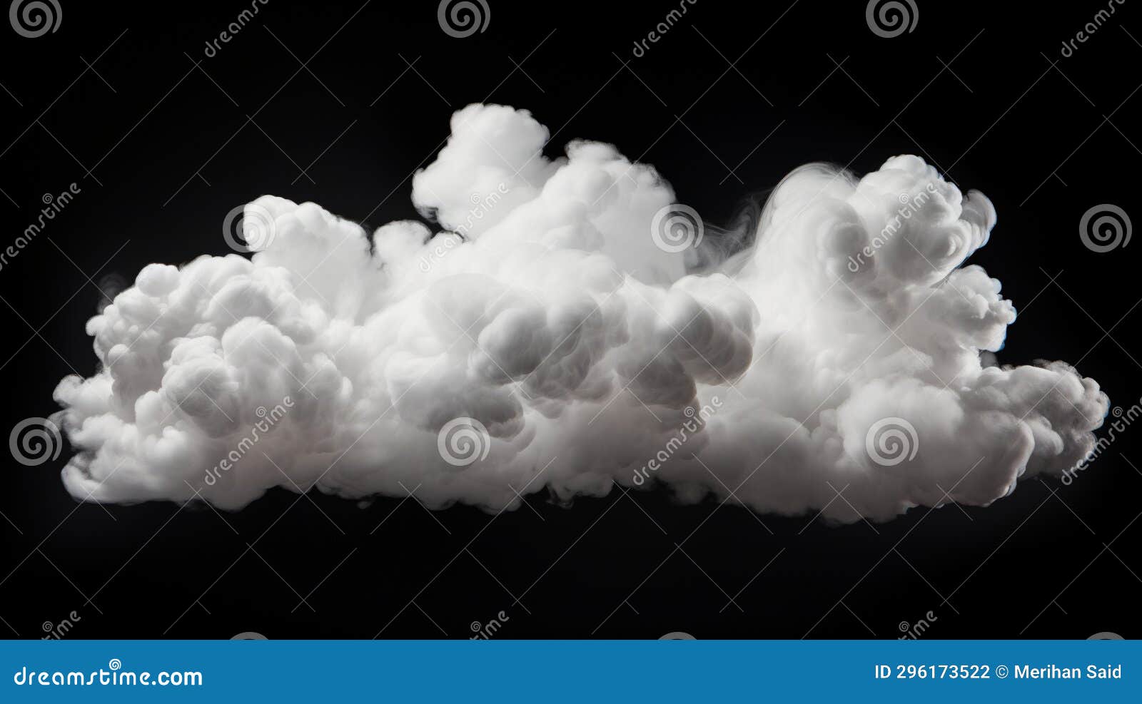 Realistic Cloud Formation Isolated on Black Background, AI Generative ...