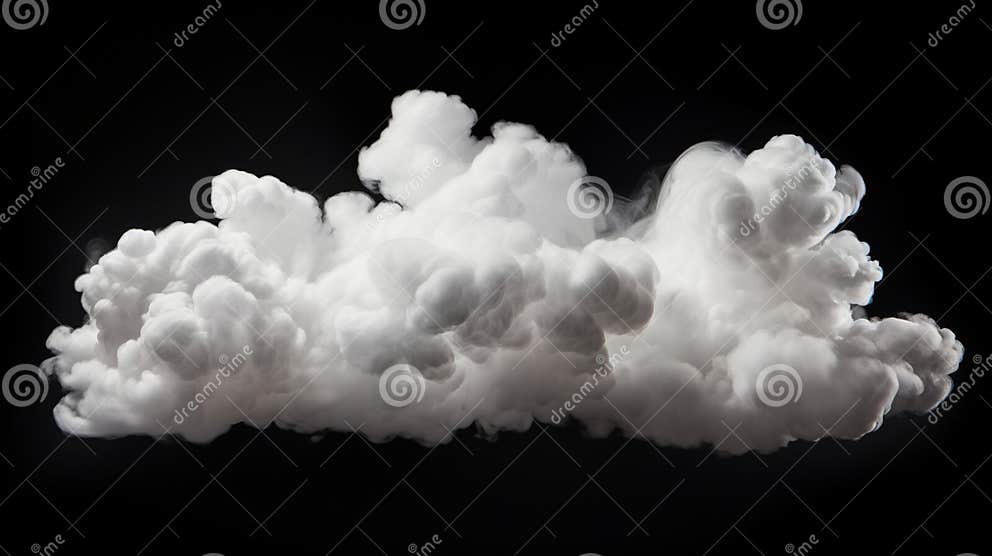 Realistic Cloud Formation Isolated on Black Background, AI Generative ...