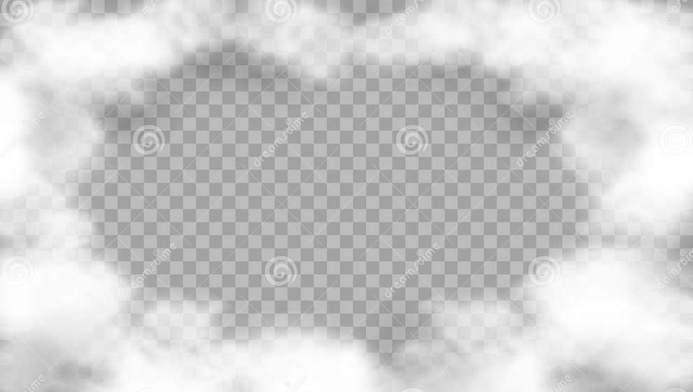 Realistic Cloud Frame on Transparent Background Stock Vector ...