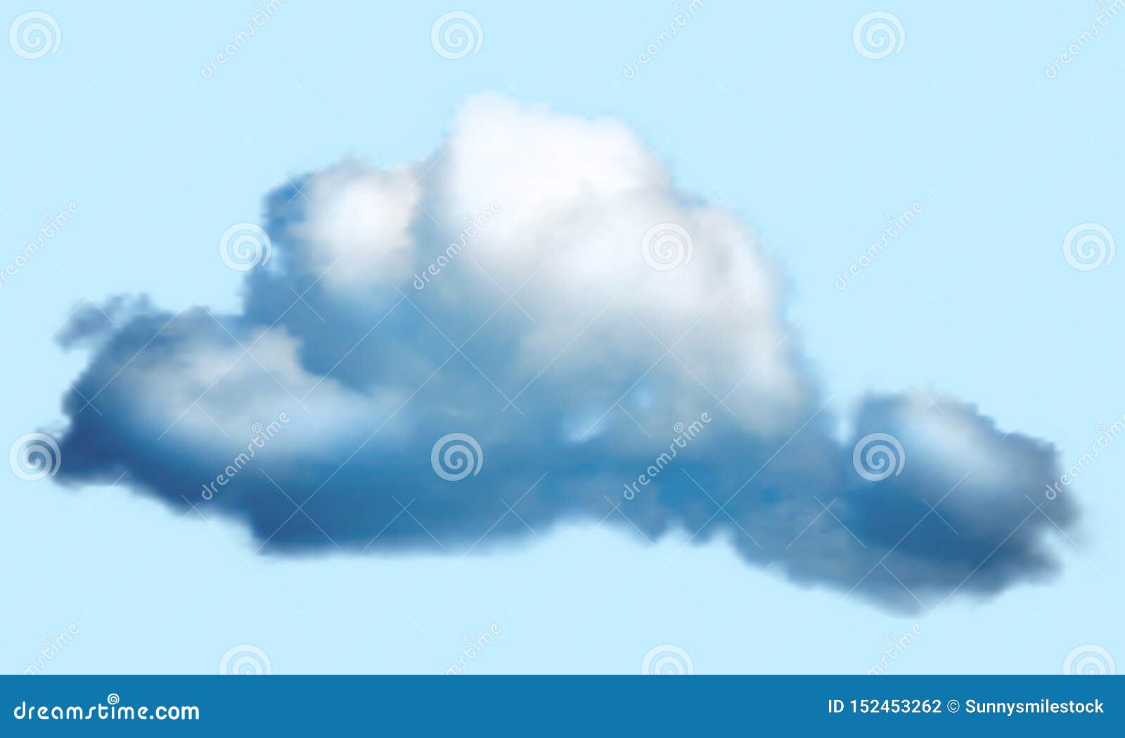 Realistic Cloud Over Transparent Background. Vector Illustration. Stock ...