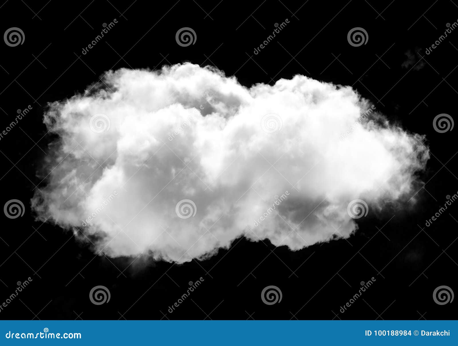 Realistic Cloud Shape Isolated Over Black Background Stock Illustration ...