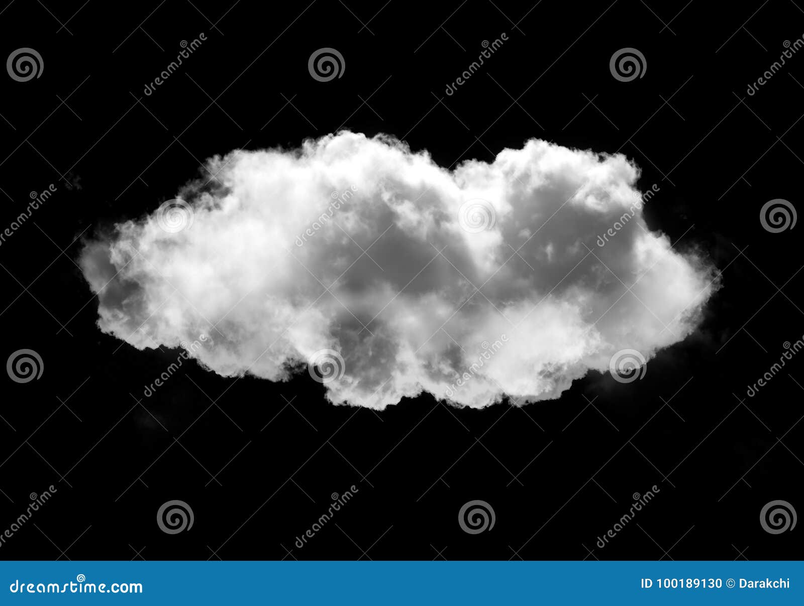 Realistic Cloud Shape Isolated Over Black Background Stock Illustration ...