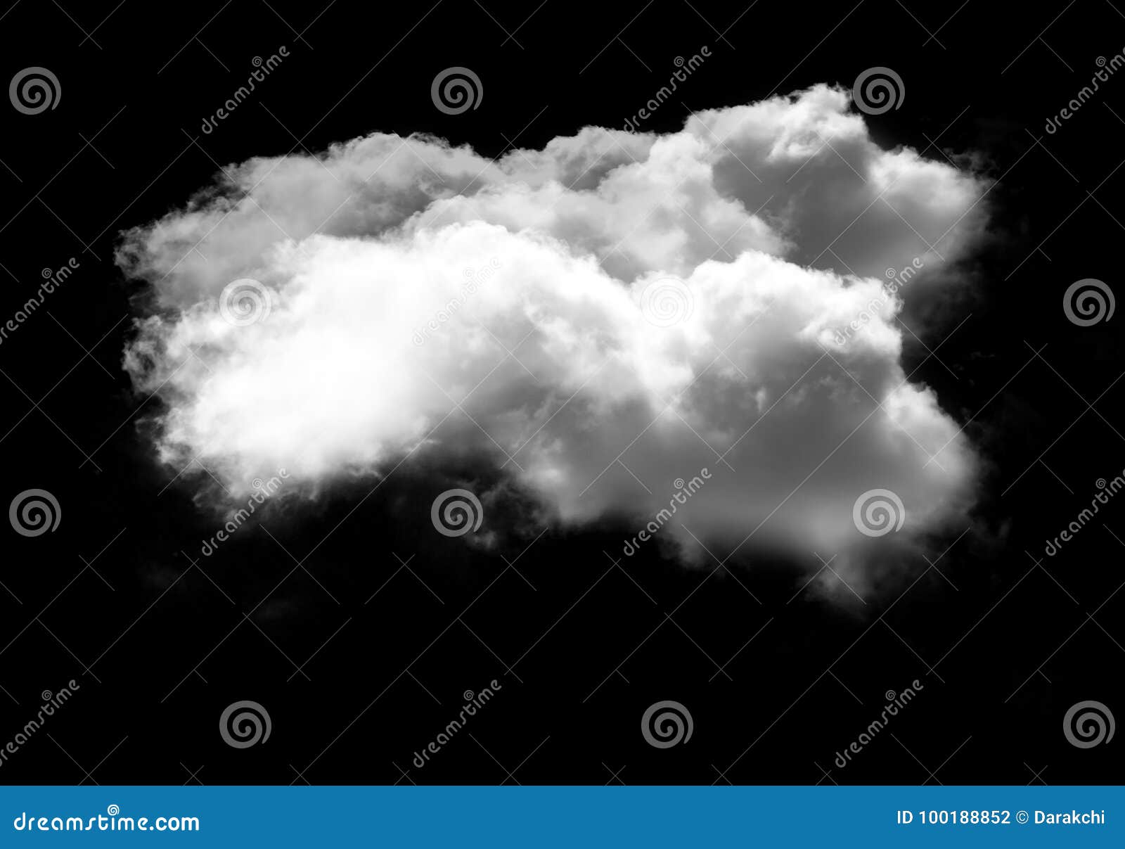 Realistic Cloud Shape Isolated Over Black Background Stock Illustration ...