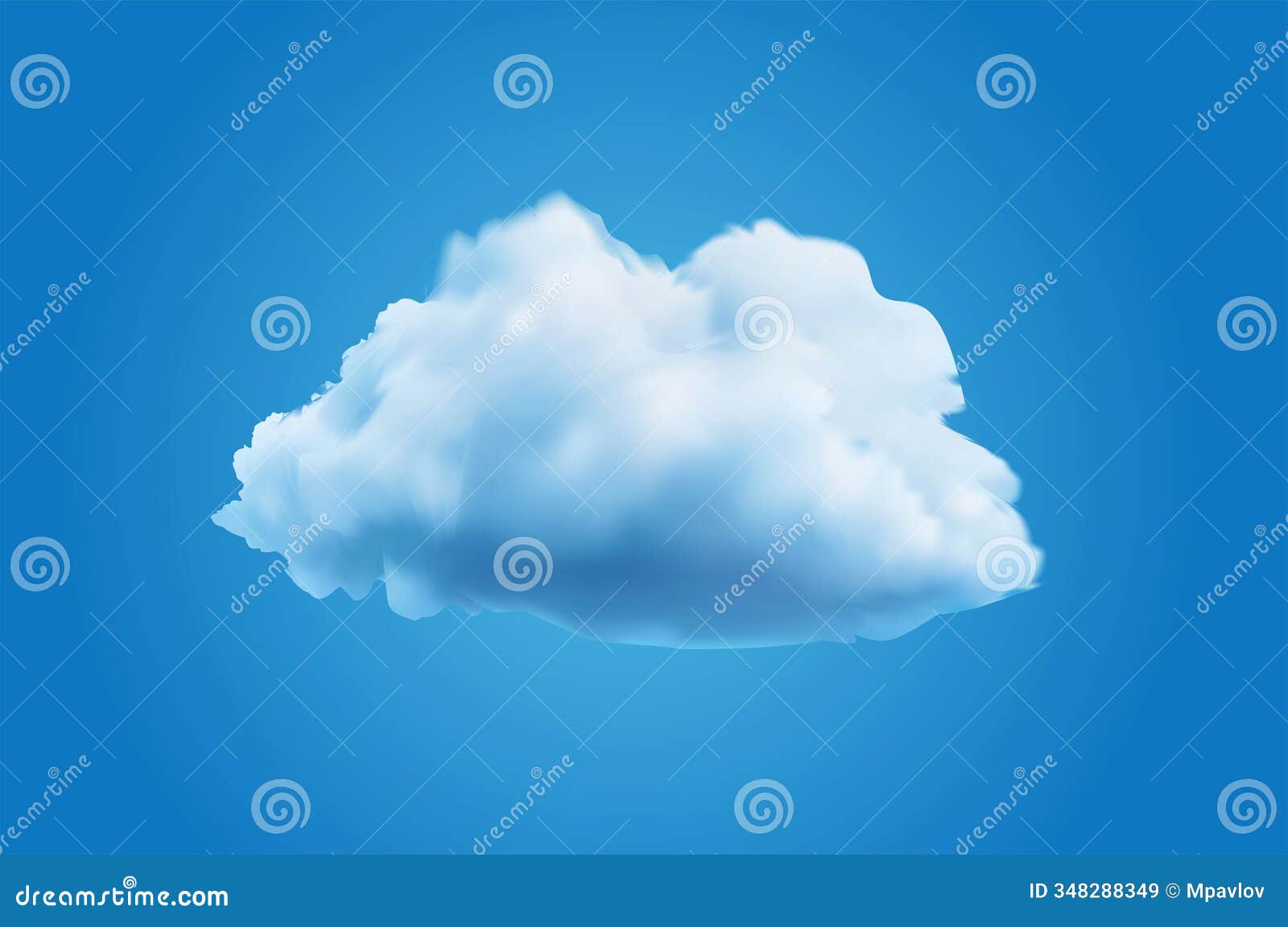 Realistic Cloud Vector Illustration on Background Stock Illustration ...
