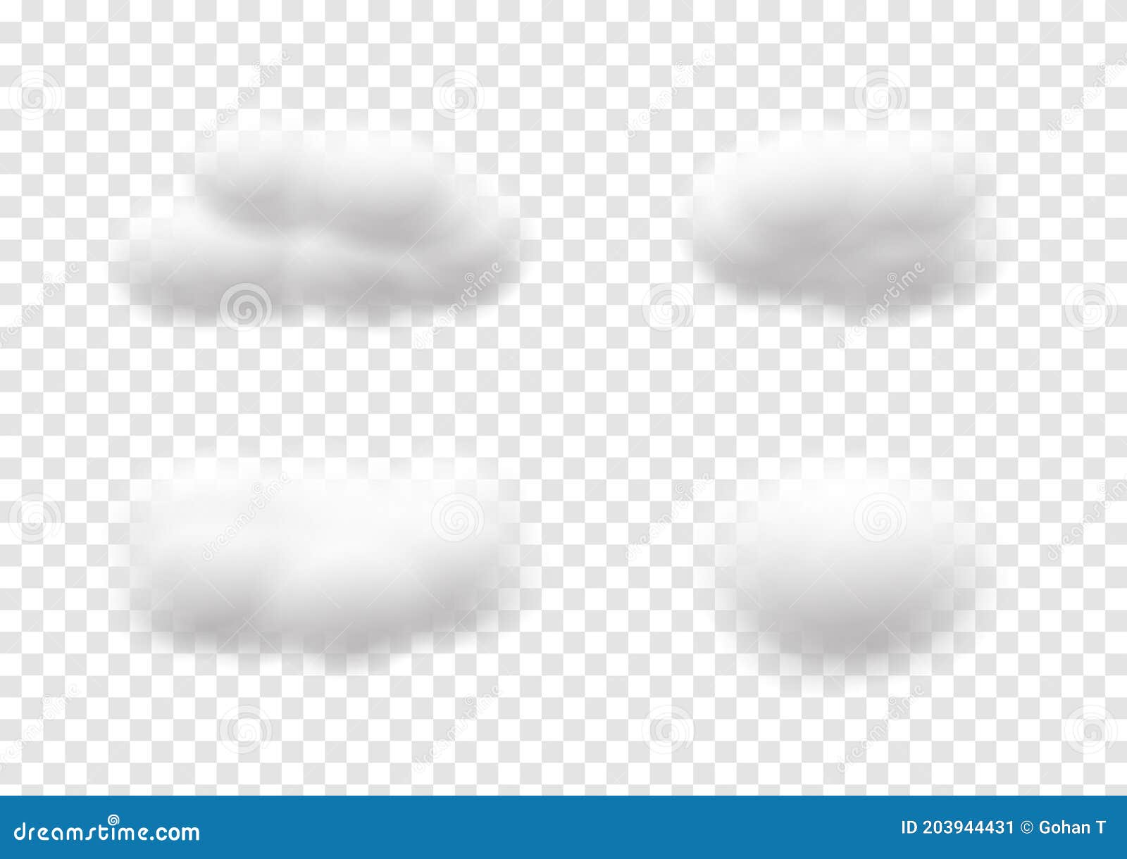 Realistic Cloud Vectors Isolated on Transparency Background Ep83 Stock ...