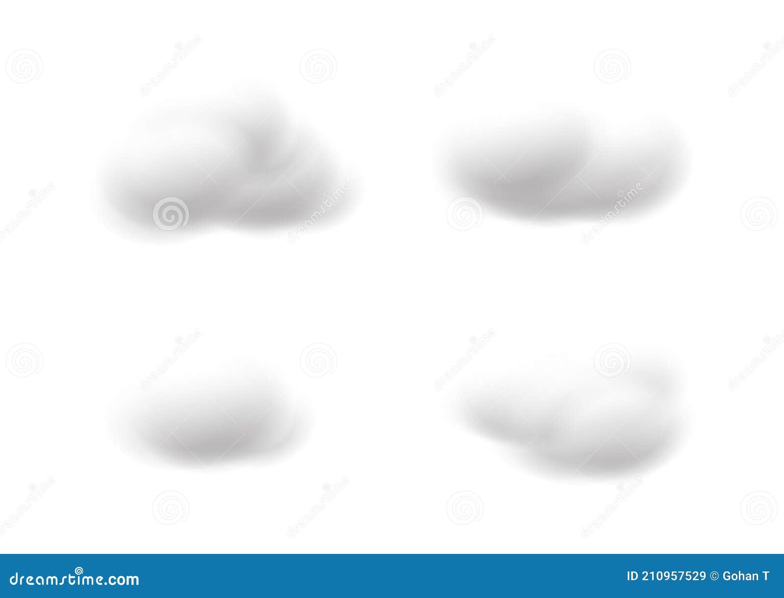 Realistic Cloud Vectors Isolated on White Background Ep129 Stock Vector ...