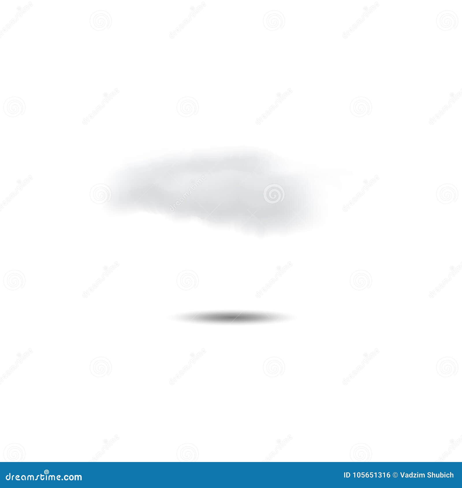 Realistic Clouds with a Shadow. Vector Elements Isolated on White ...