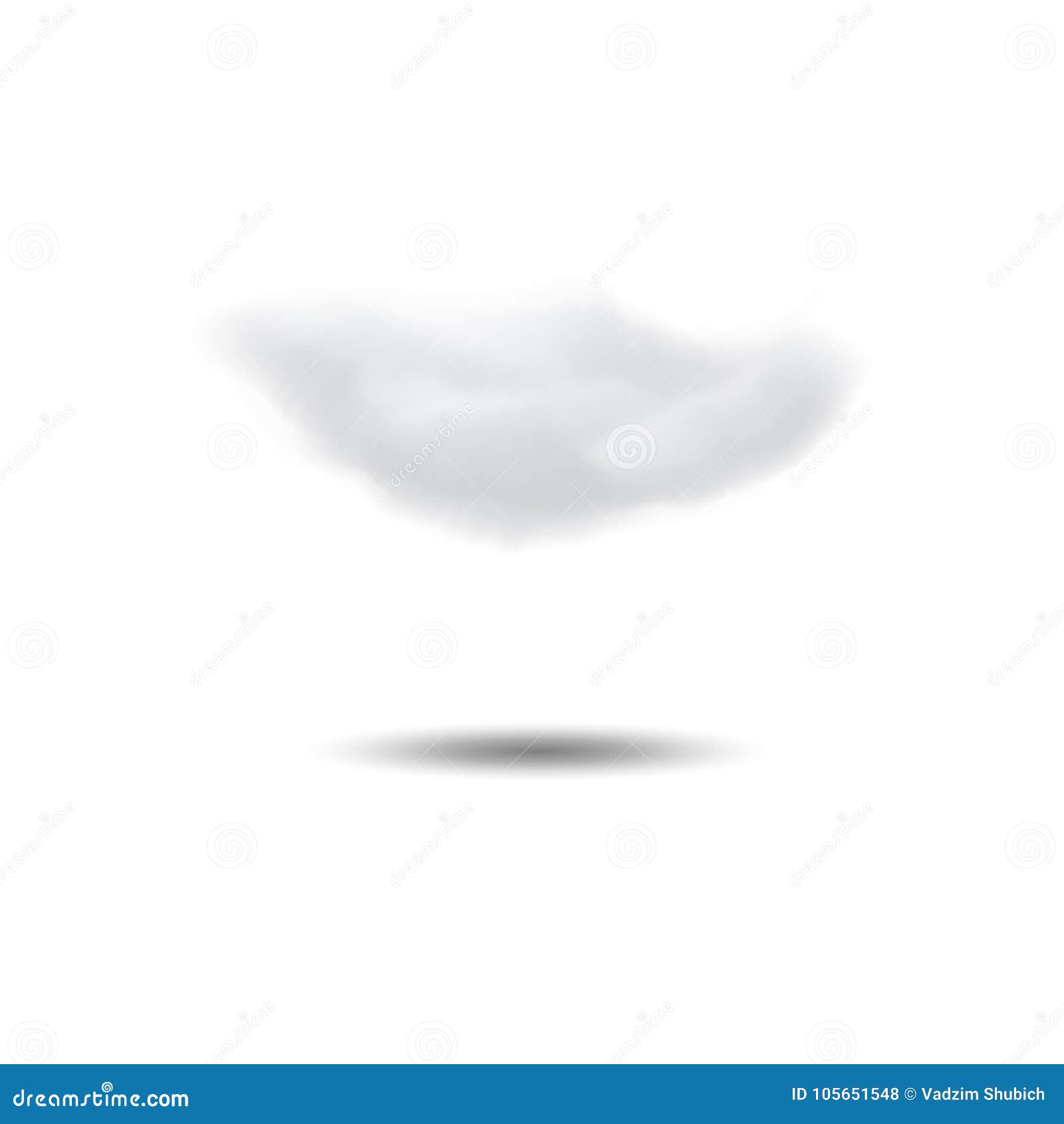 Realistic Clouds With A Shadow. Vector Elements Isolated On White ...