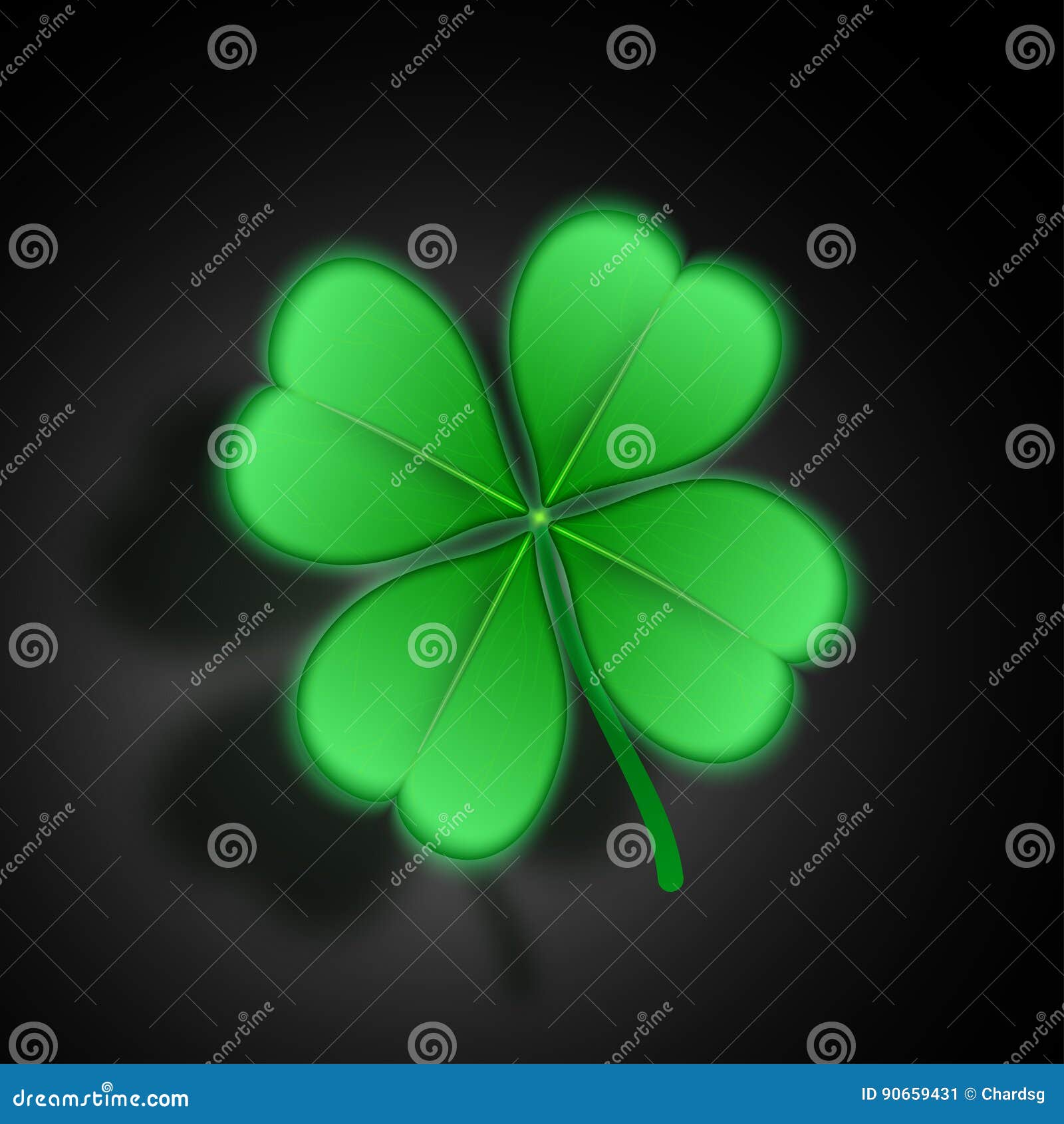 Realistic Clover, Glowing with Shadow.Vector Illustration. Stock Vector ...