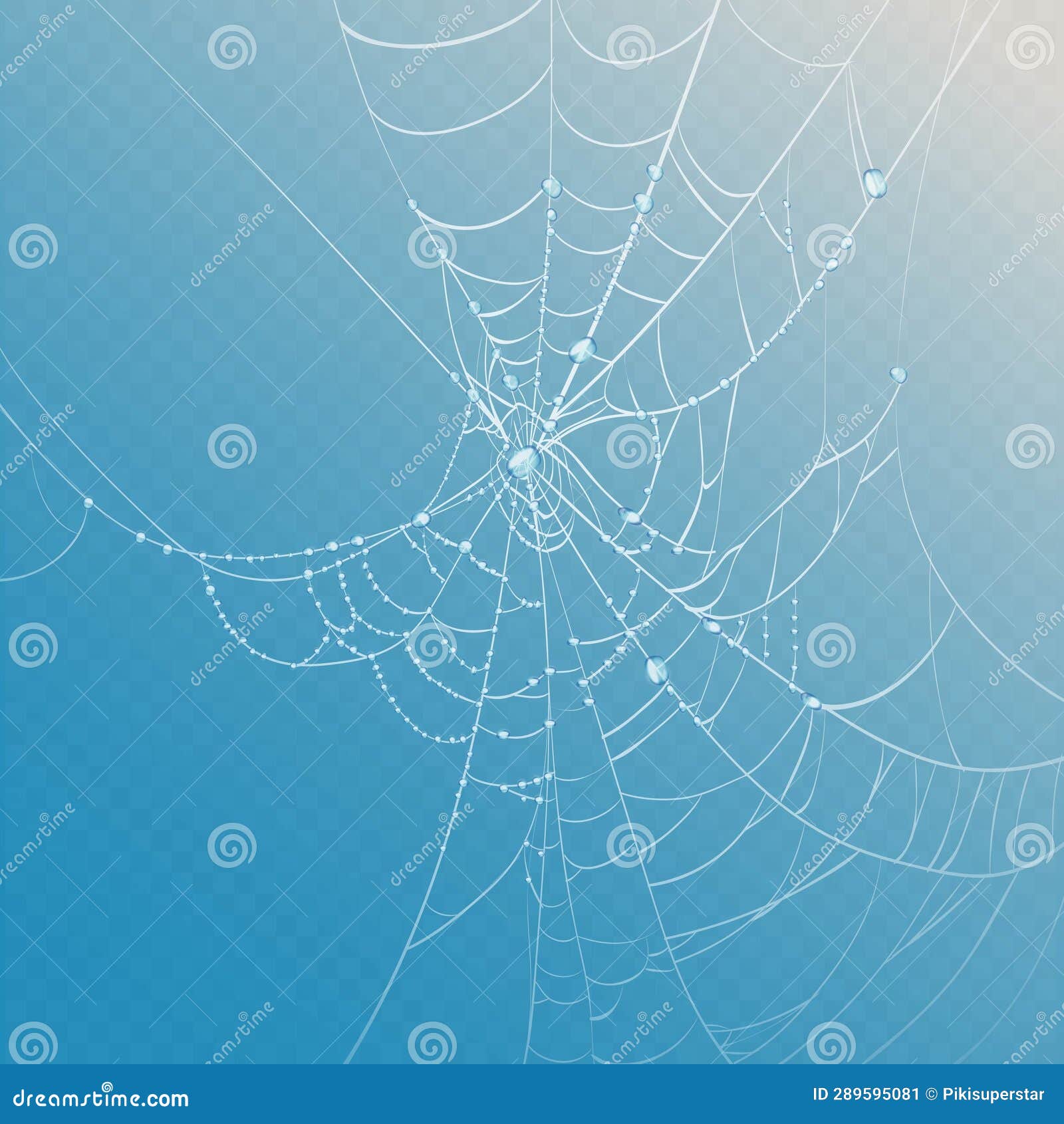 Realistic Cobweb Blue Sky Background Design Illustration Stock Vector ...