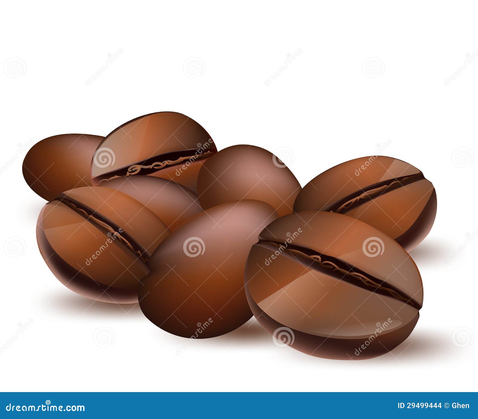 Realistic coffee beans stock vector. Illustration of texture - 29499444