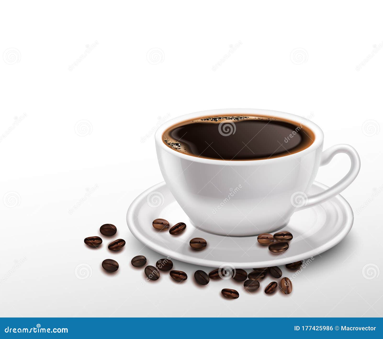 Realistic Coffee Cup stock vector. Illustration of morning - 177425986