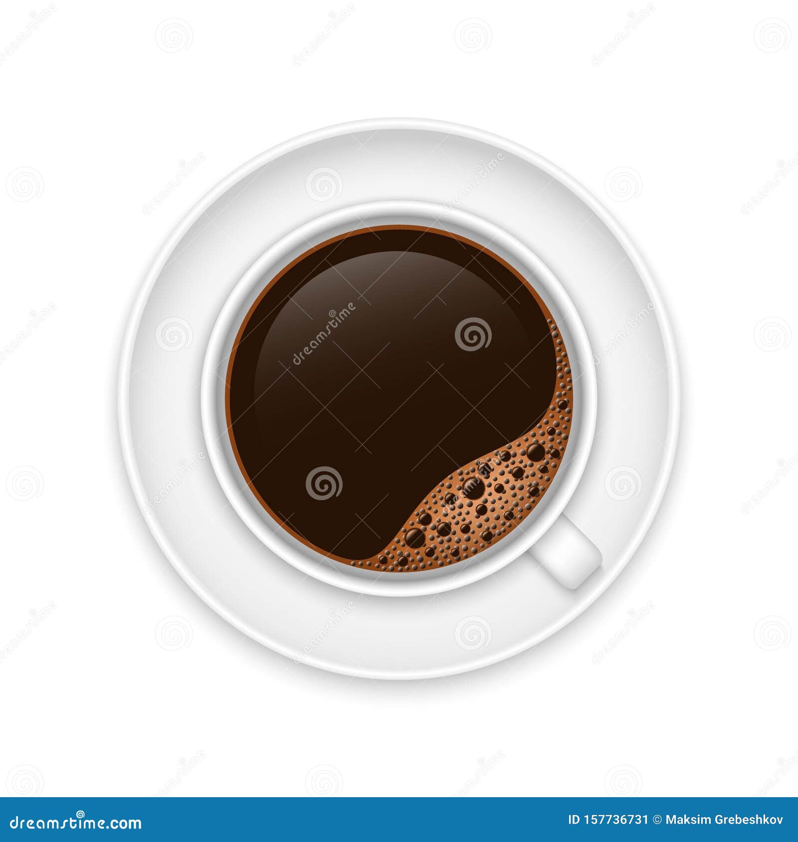 Realistic coffee cup stock illustration. Illustration of fresh - 157736731